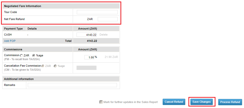 How to process a refund in graphic mode